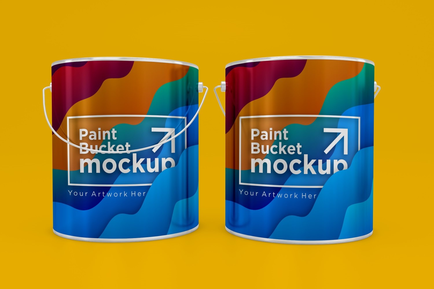 Steel Paint Bucket Container packaging mockup 36
