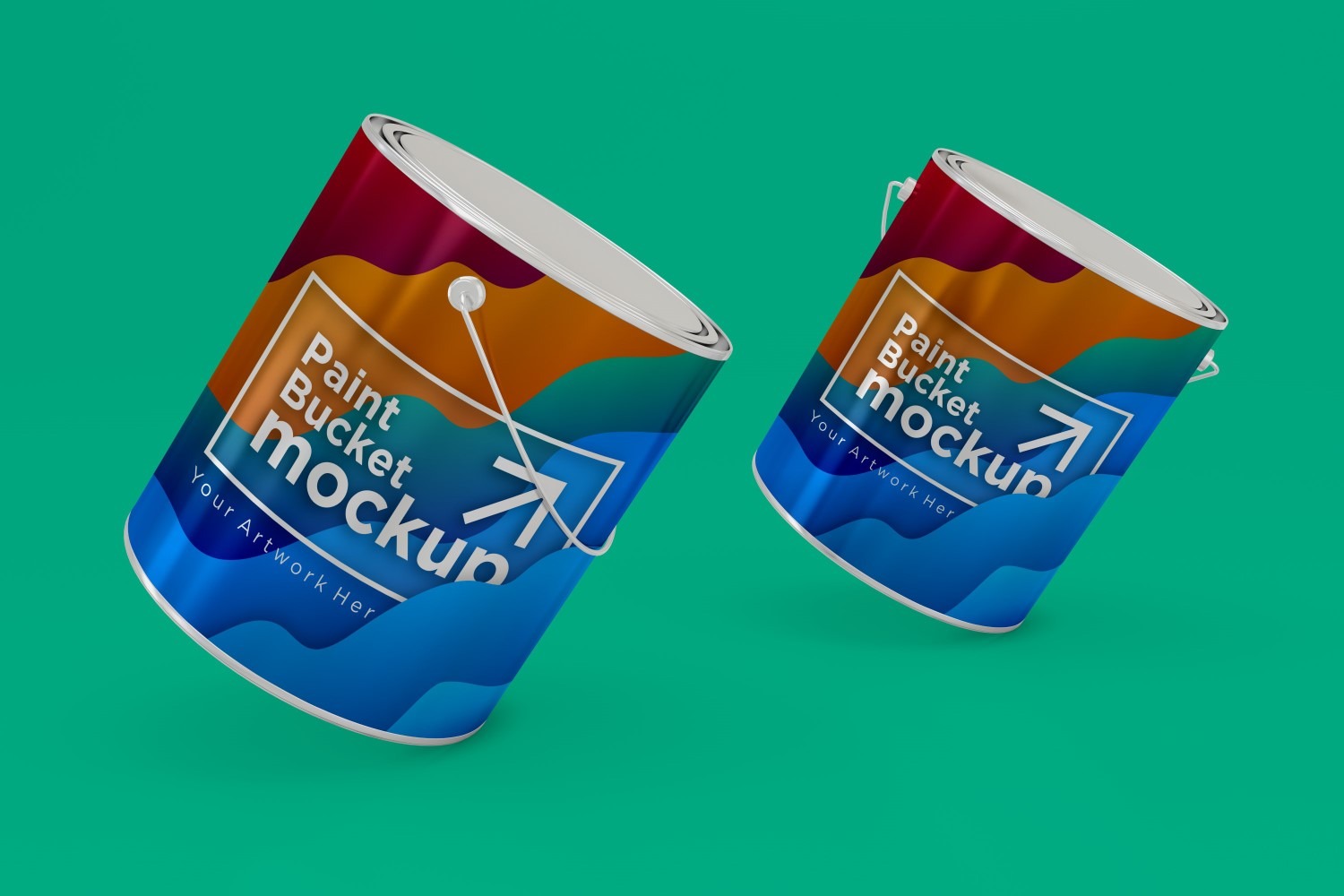 Steel Paint Bucket Container packaging mockup 44
