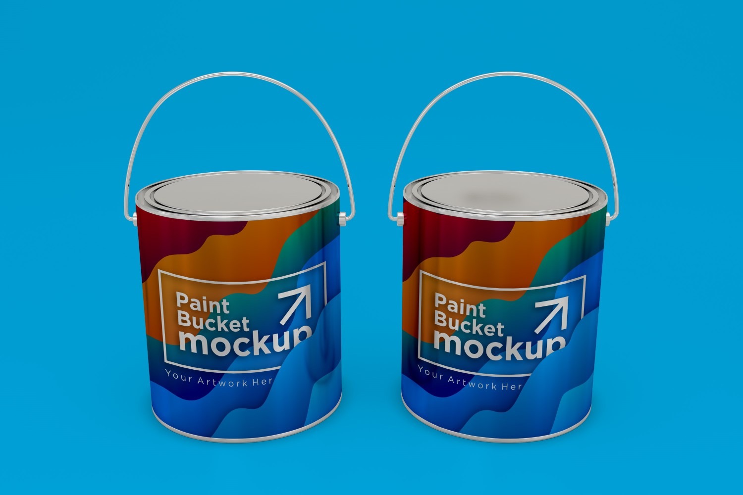 Steel Paint Bucket Container packaging mockup 49