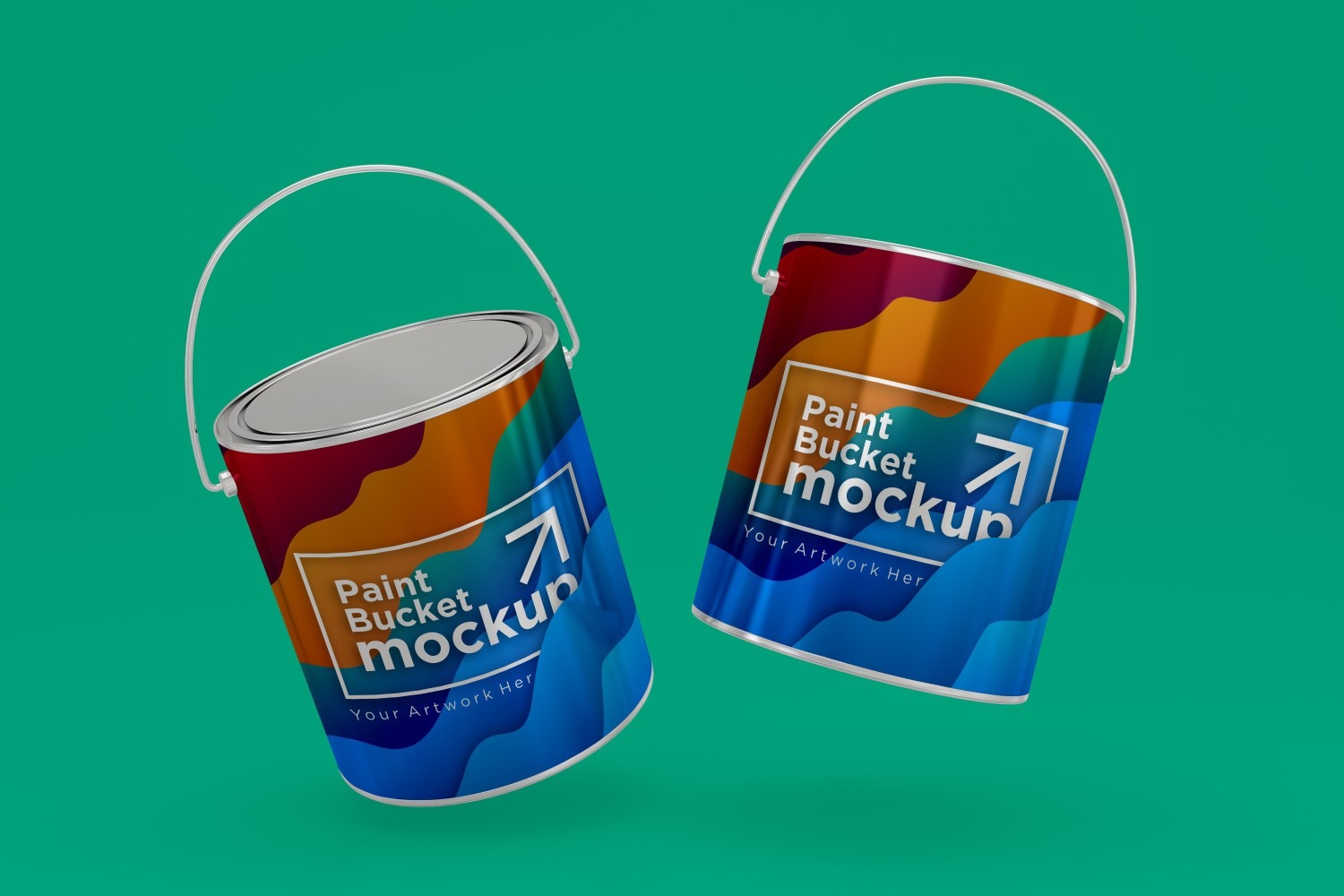 Steel Paint Bucket Container packaging mockup 50