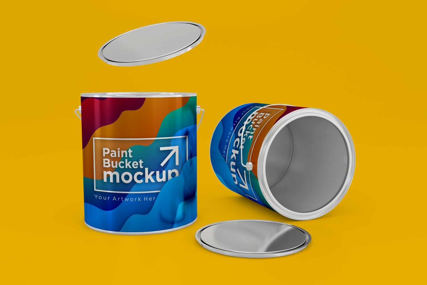 Steel Paint Bucket Container packaging mockup 54
