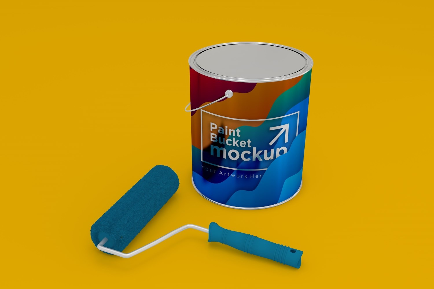 Steel Paint Bucket Container packaging mockup 66