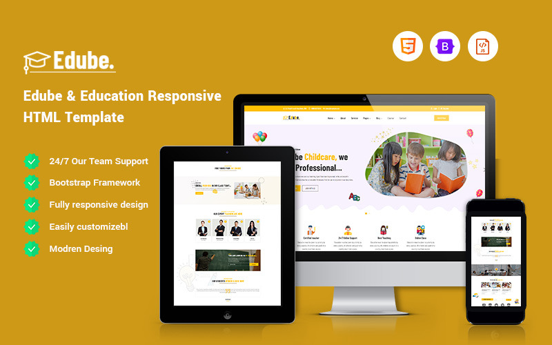 Edube - Education Website Template #402584 - TemplateMonster