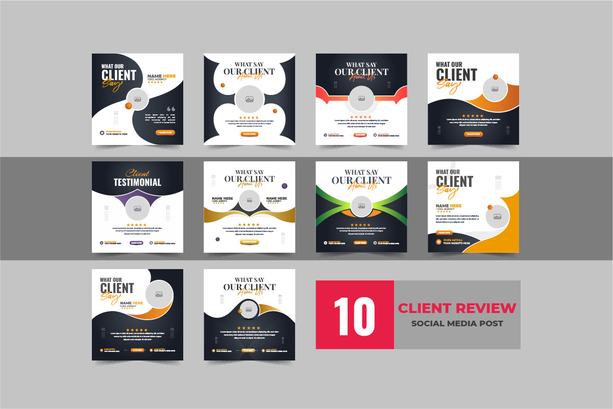 Customer feedback social media post or client testimonial template ...