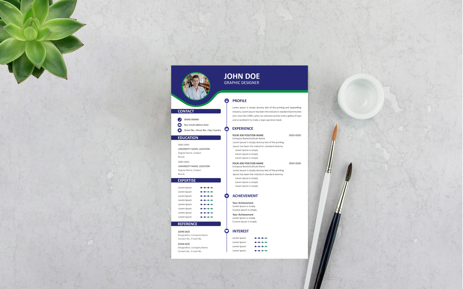 Elegant Modern Free Resume Template Design – Your Professional Edge