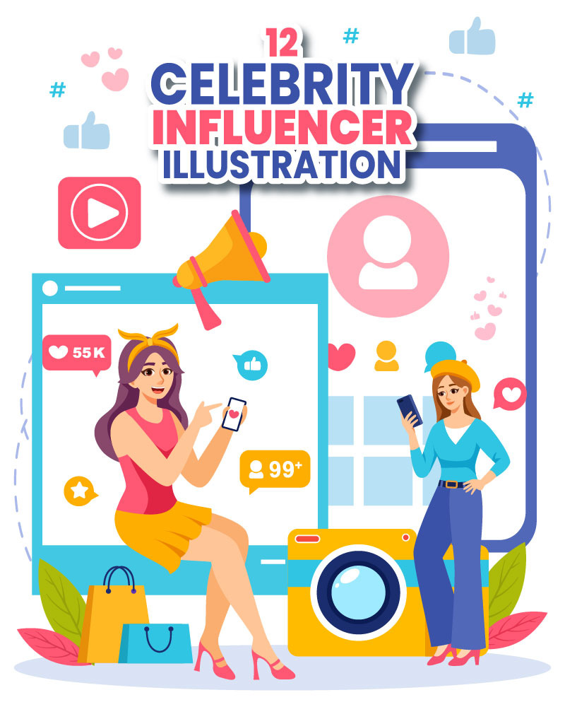 12 Celebrity Influencer Vector Illustration - TemplateMonster