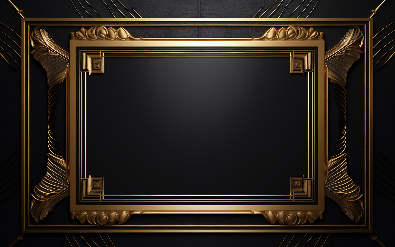 Blank luxury frame_gold border blank frame_black and gold frame