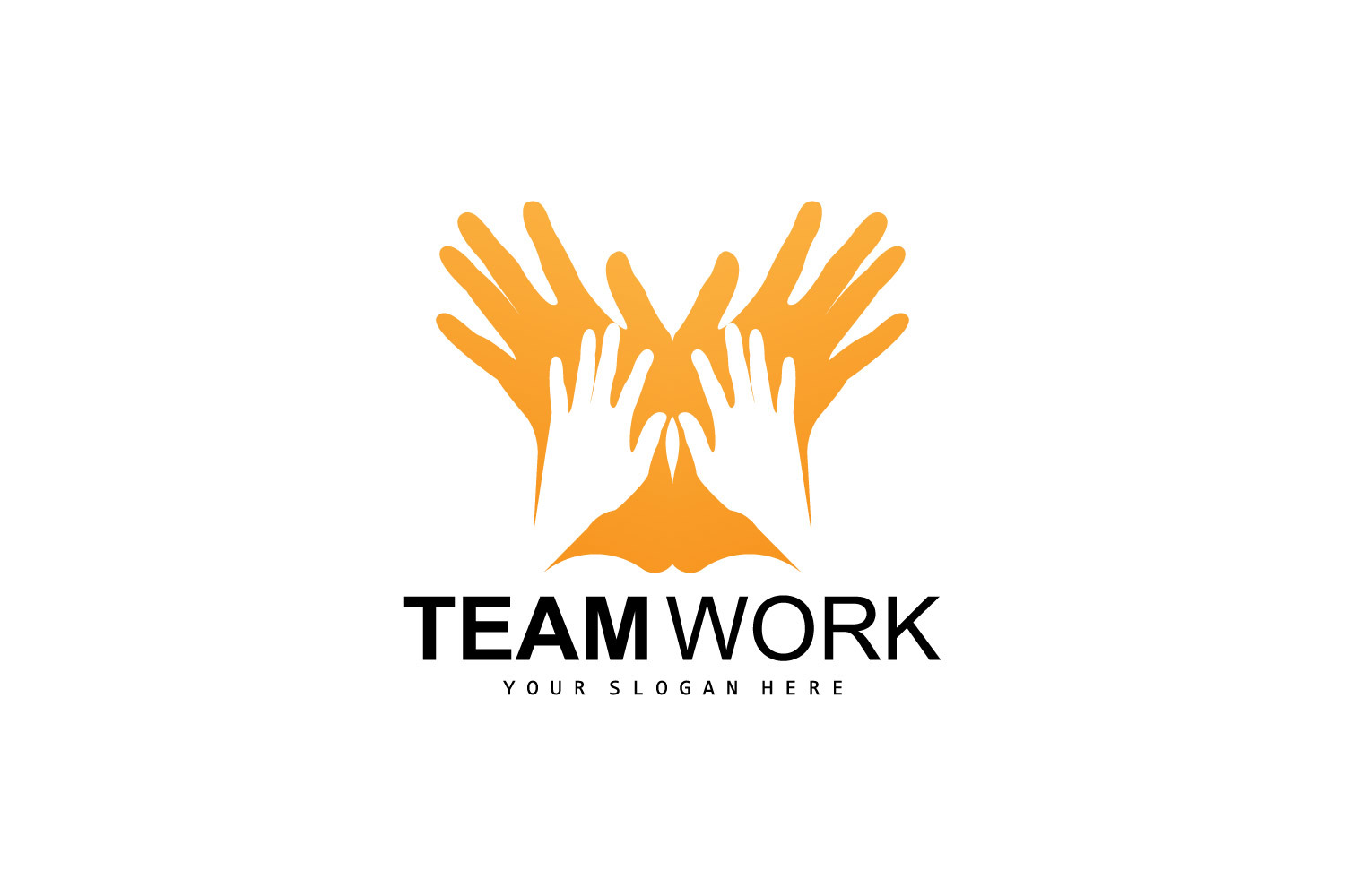 Hand Logo Teamwork Vector Company DesignV5 - TemplateMonster