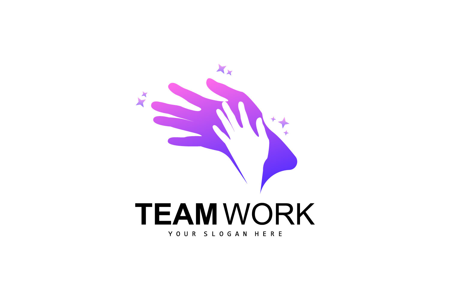 Hand Logo Teamwork Vector Company DesignV6 - TemplateMonster