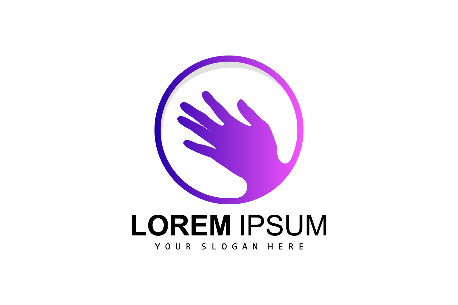 Hand Logo Teamwork Vector Company DesignV9 - TemplateMonster