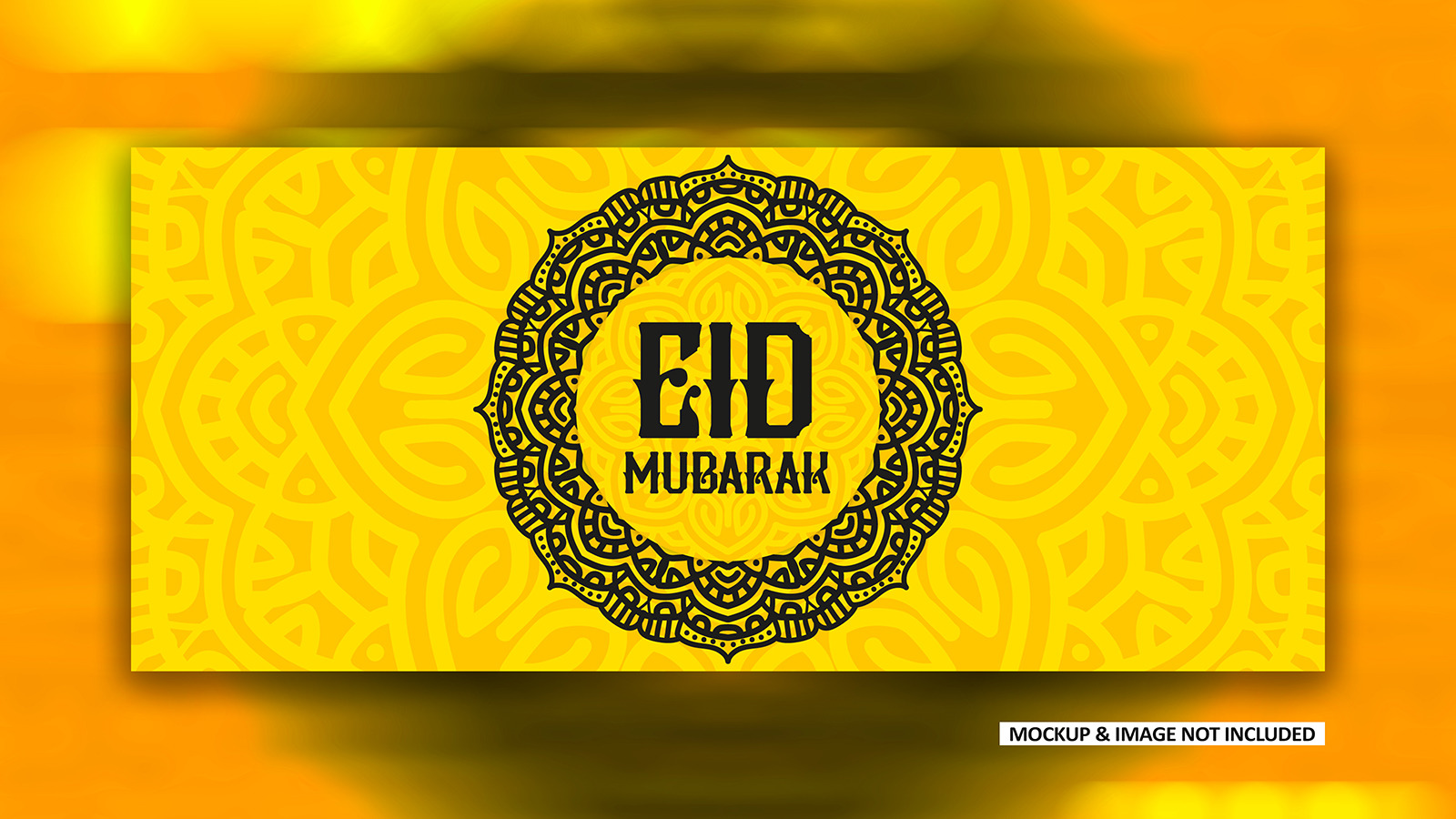 Minimal Eid greeting post design with bold mandala art, EPS vector ...