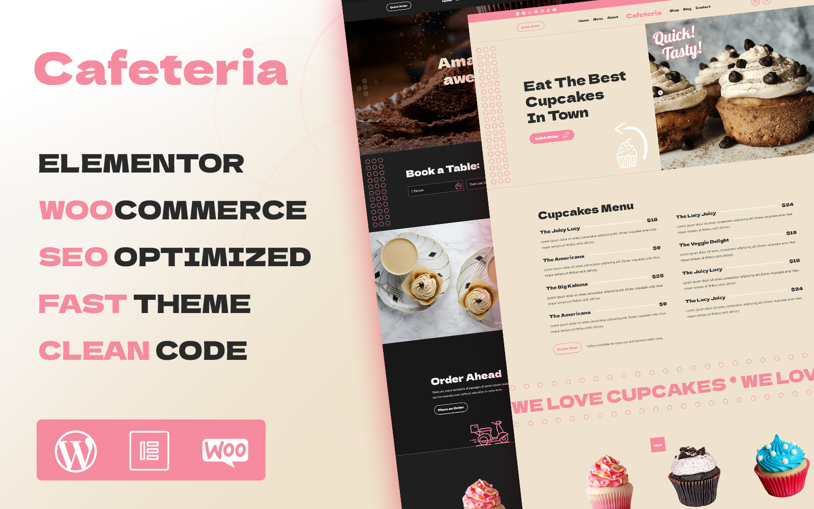 Cafeteria WordPress Theme for Cupcakes Shop - TemplateMonster