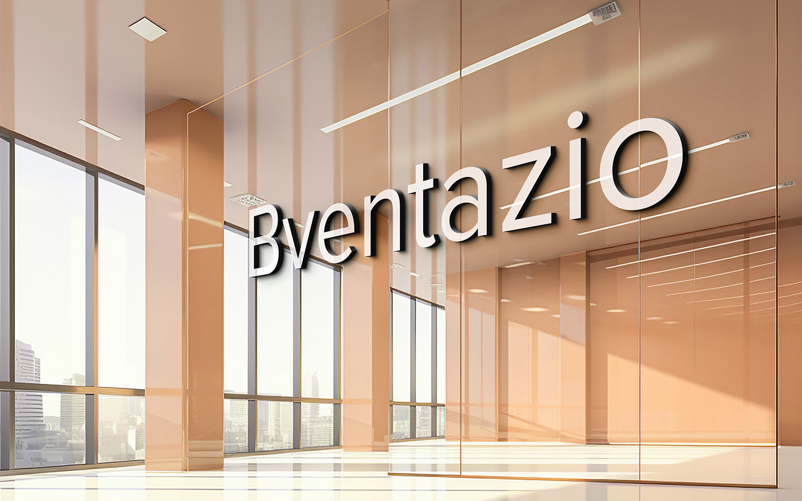 Glass wall logo mockup design psd #408551 - TemplateMonster