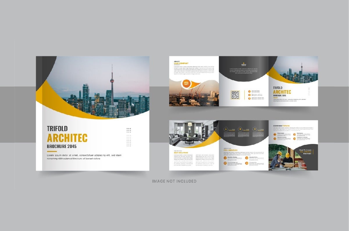Architechture square trifold brochure or Square trifold brochure design ...
