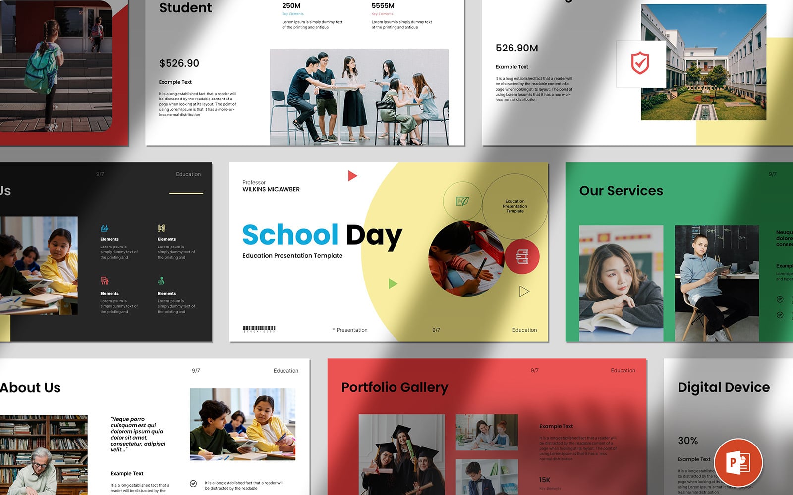 School Day PowerPoint Presentation Template - TemplateMonster