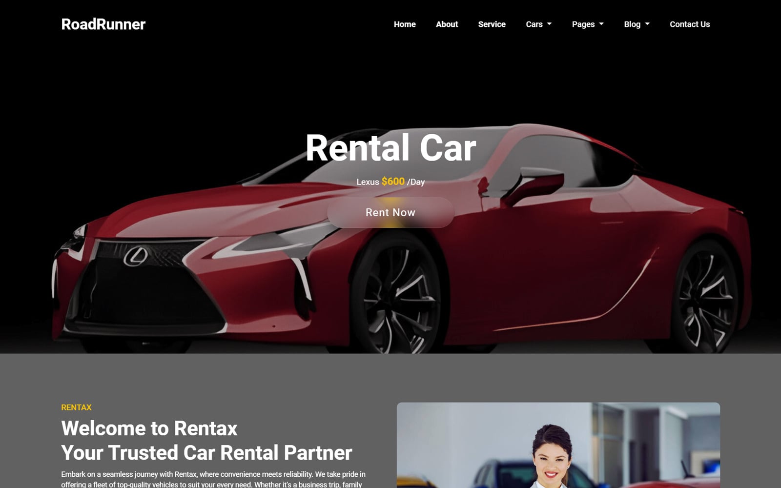 RoadRunner | Car Rental HTML Template - TemplateMonster