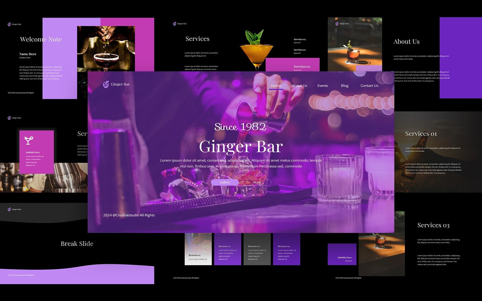 Ginger Bar Keynote Template #413397 - TemplateMonster