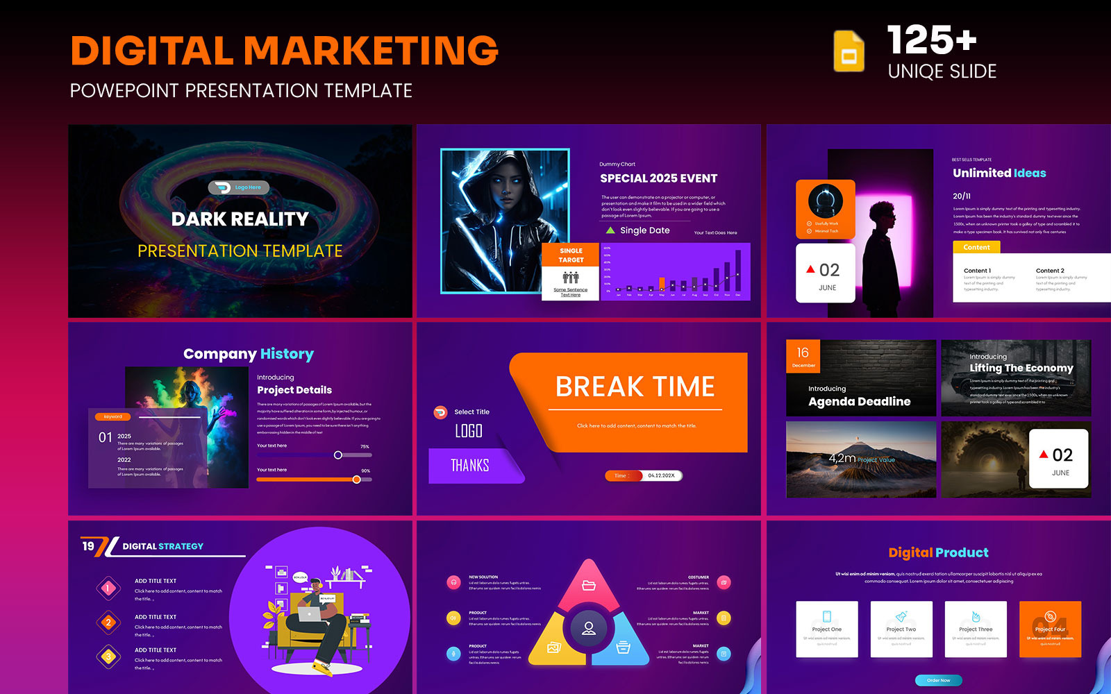 Digital Marketing Goggle Slide Template - TemplateMonster