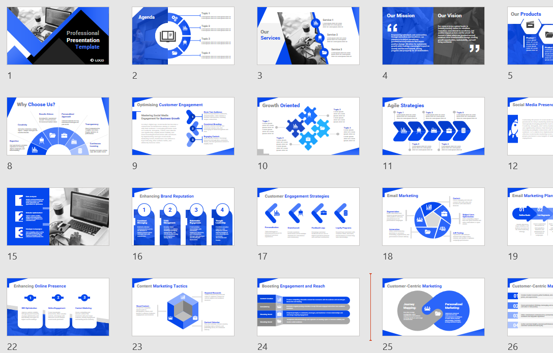 Professional Business and Marketing Slide Template