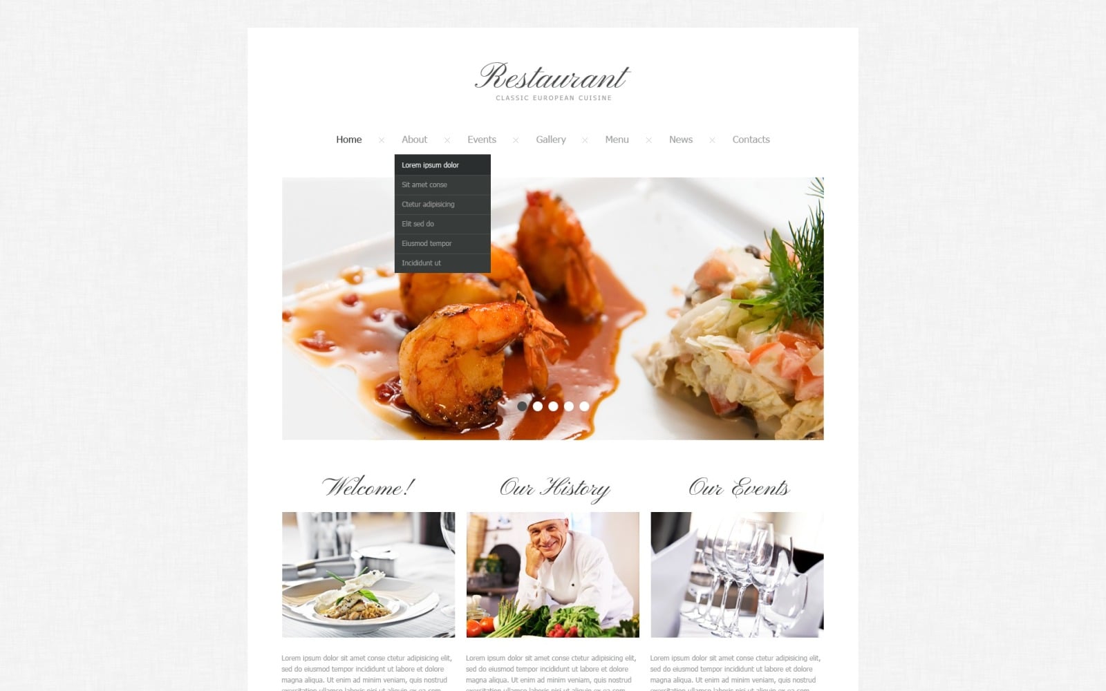 Cafe and Restaurant Responsive Website Template