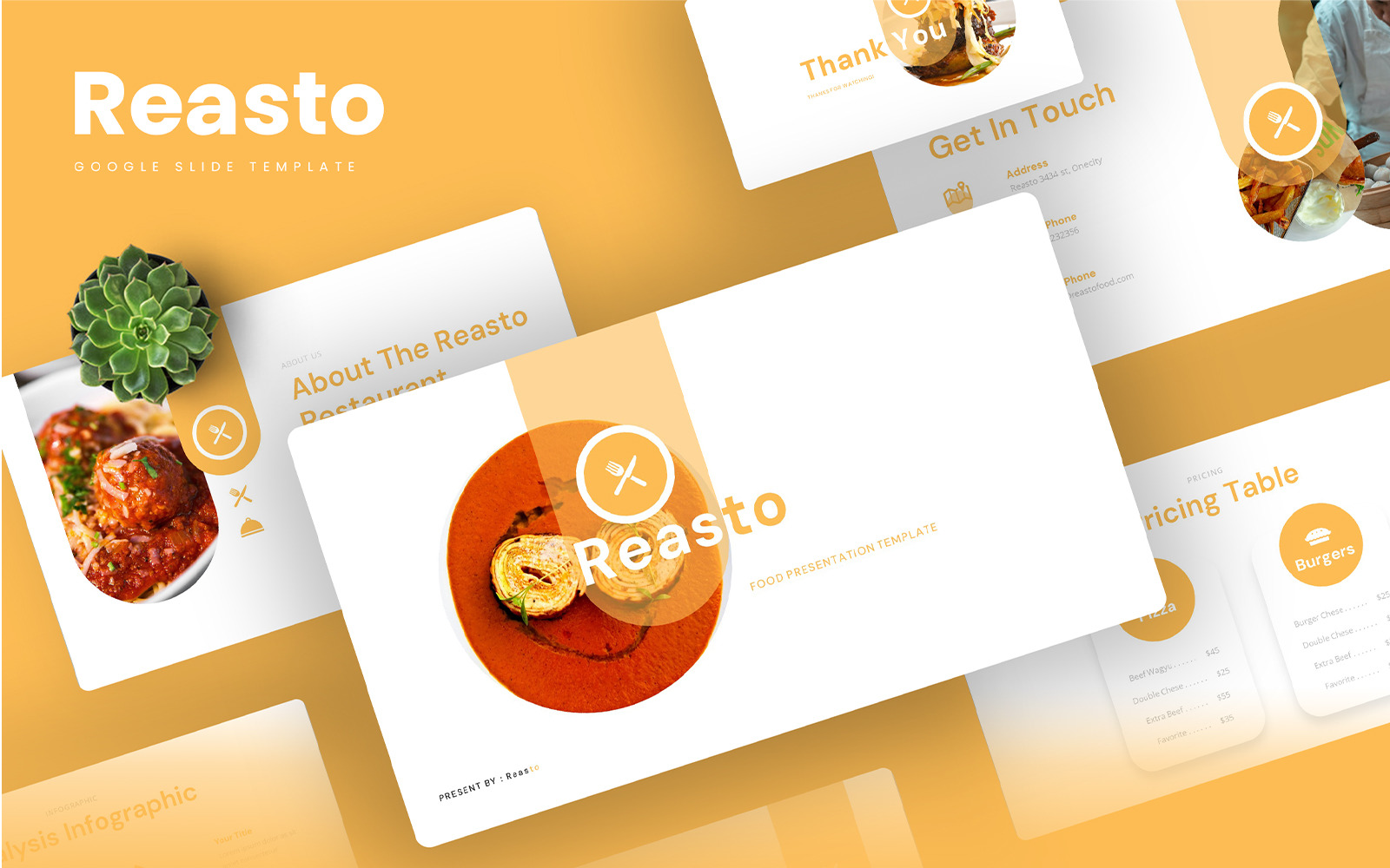Reasto – Food Google Slides Template - TemplateMonster