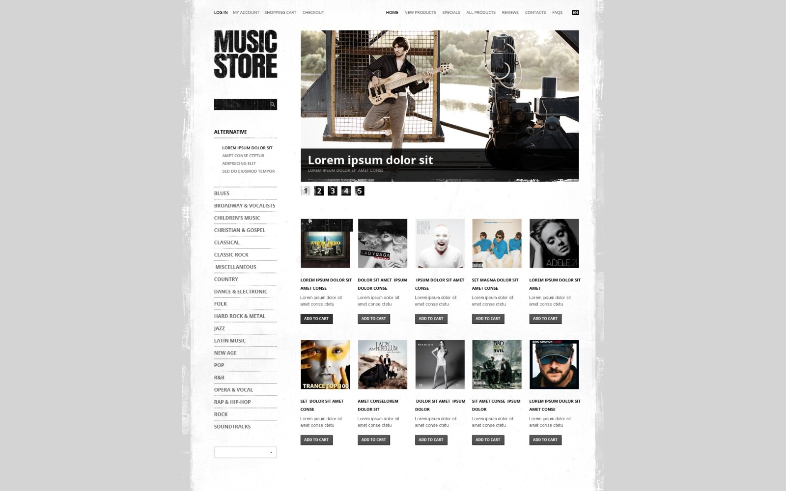 Music Store ZenCart Template #41653 - TemplateMonster