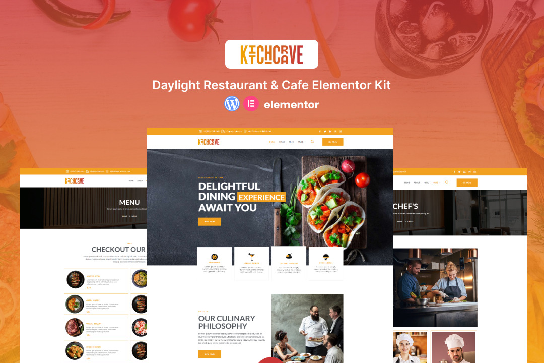 Kitchcrave – Daylight Restaurant & Cafe Elementor Kit
