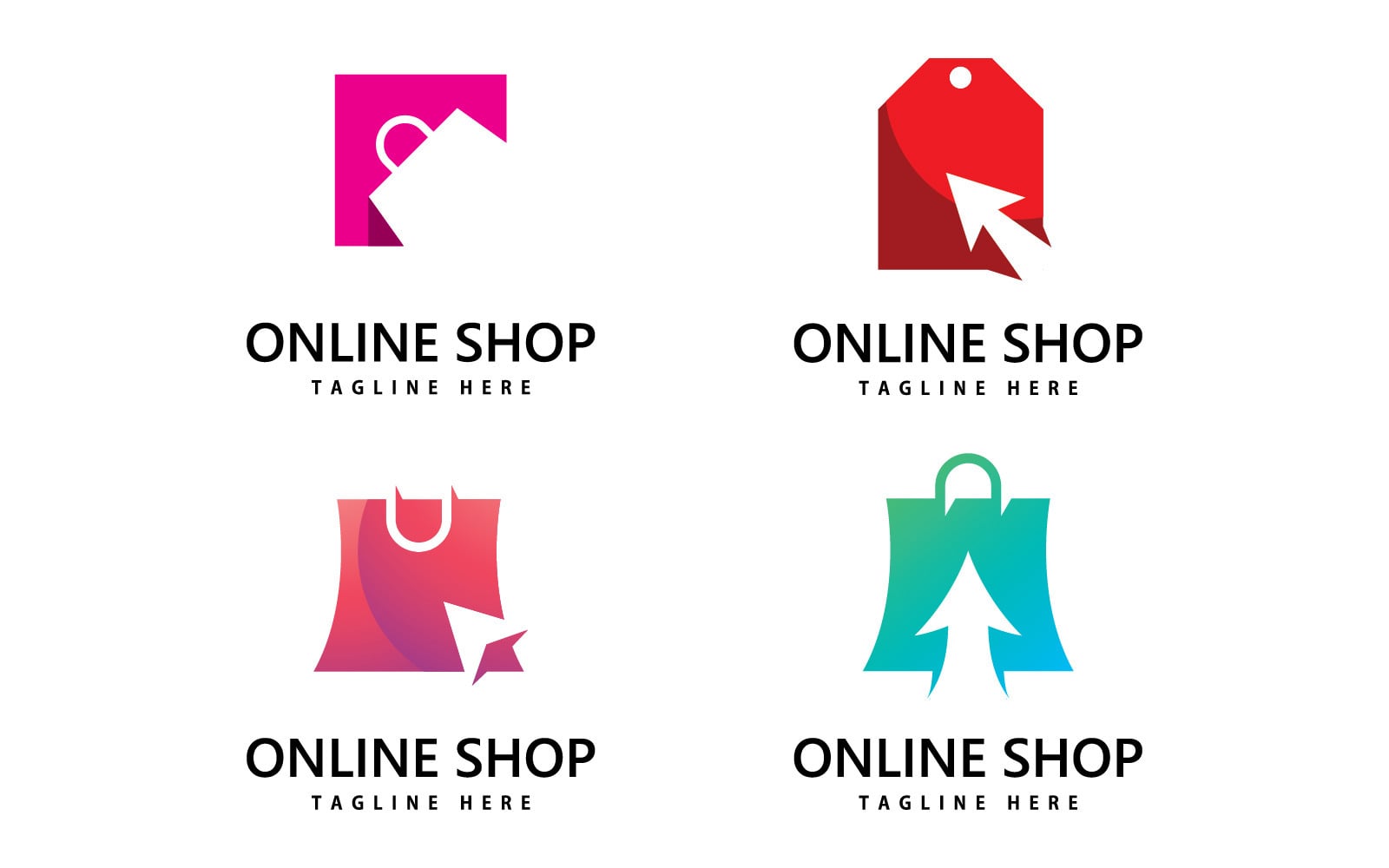 Shopping bag store logo. online shopping logo design V9