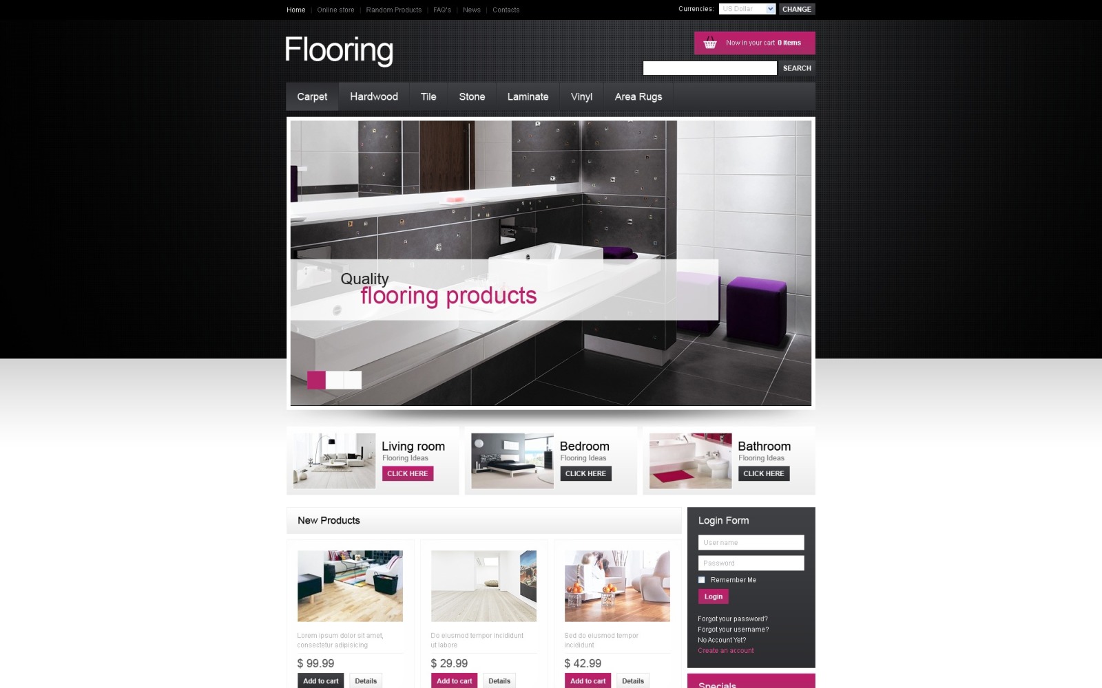 Flooring Store VirtueMart Template #41807 - TemplateMonster