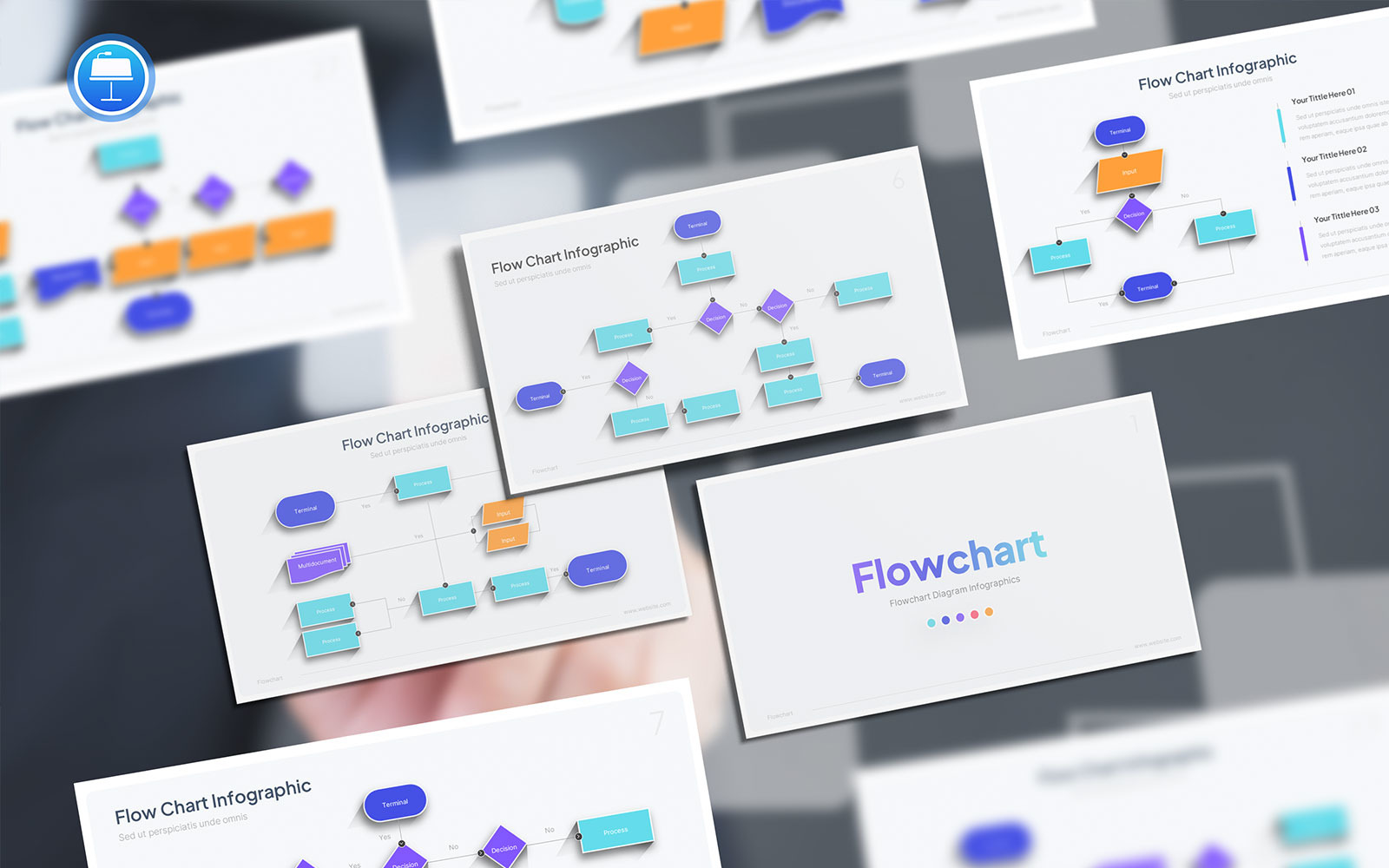 Flowchart Diagrams Infographic Keynote - TemplateMonster