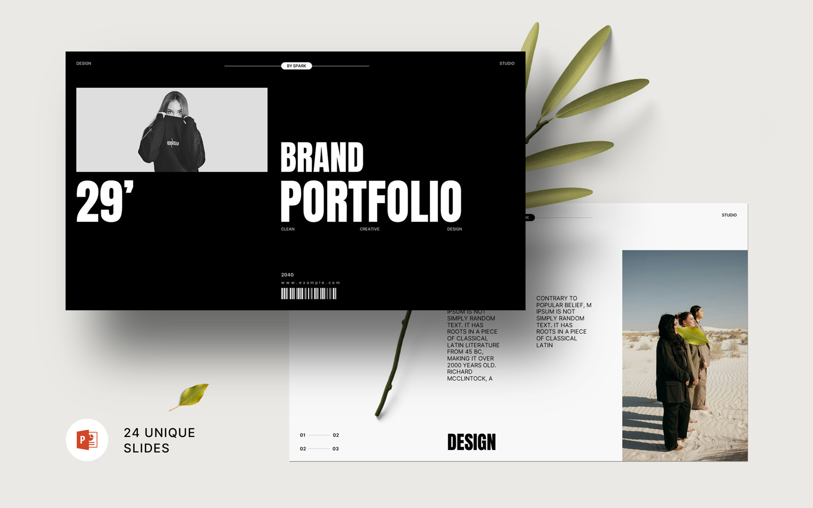 Brand Portfolio PowerPoint Template Design - TemplateMonster