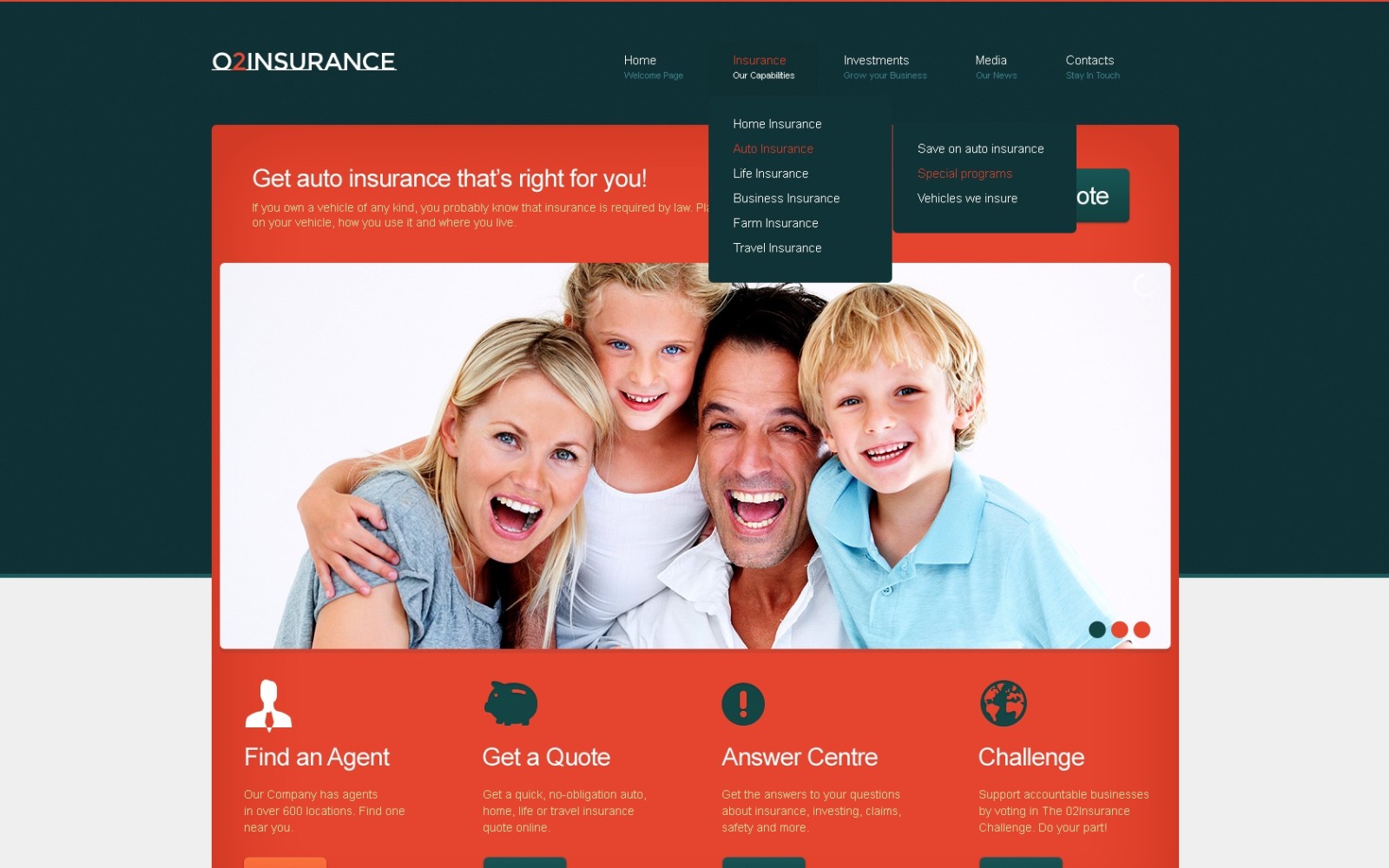 Insurance Website Template #42054 - TemplateMonster