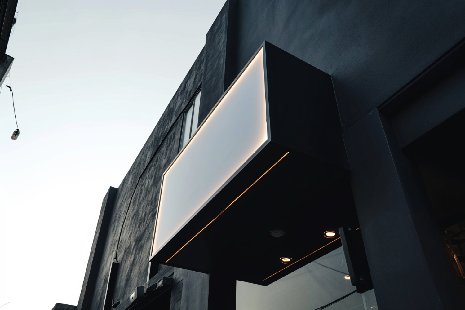 Commercial Aluminium Building Fascia Logo Signage Mockup 407
