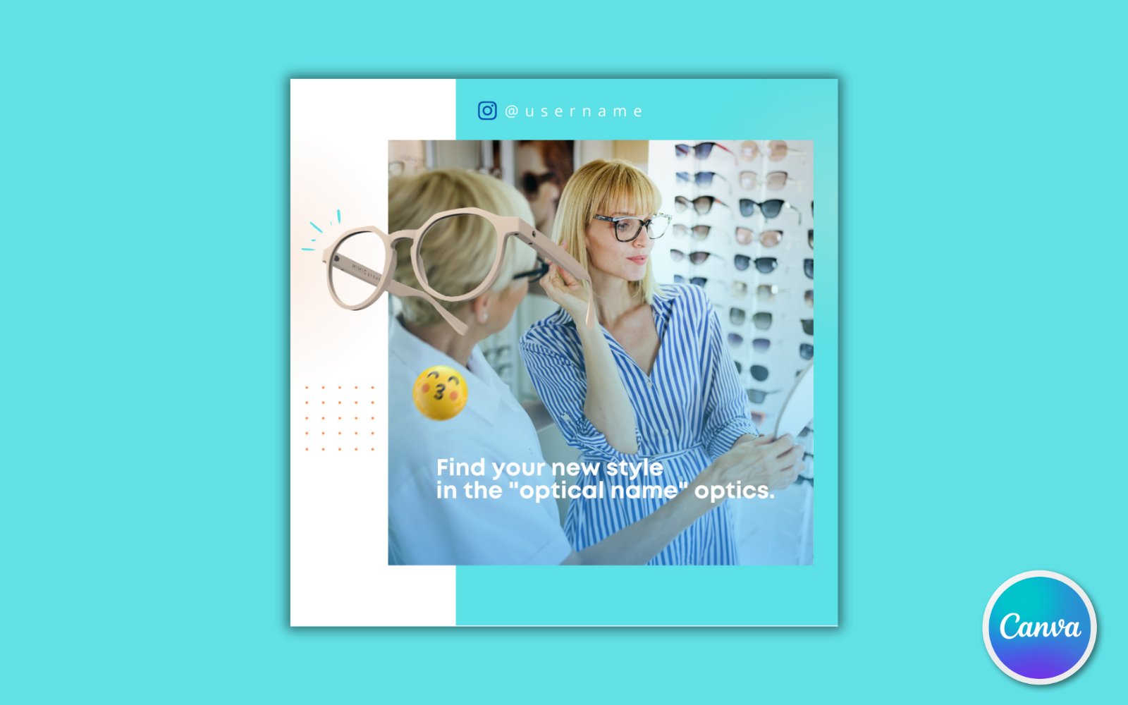 Optometrist Social Media Template 12 - Fully Editable in Canva
