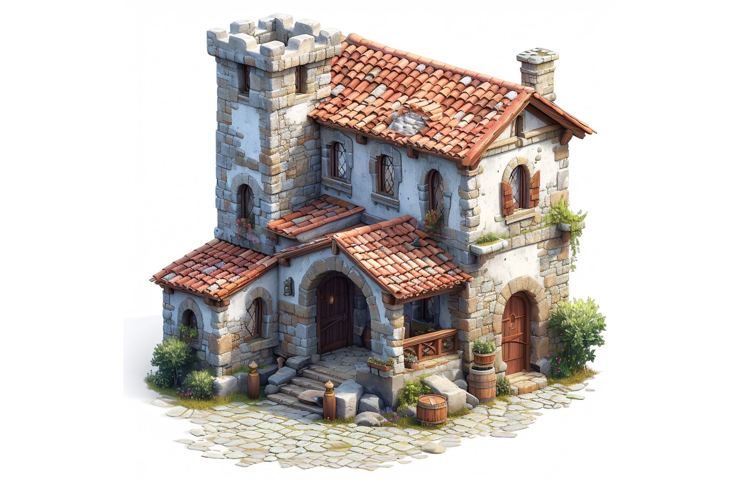 Medieval Barracks Set of Video Games Assets Sprite Sheet 14