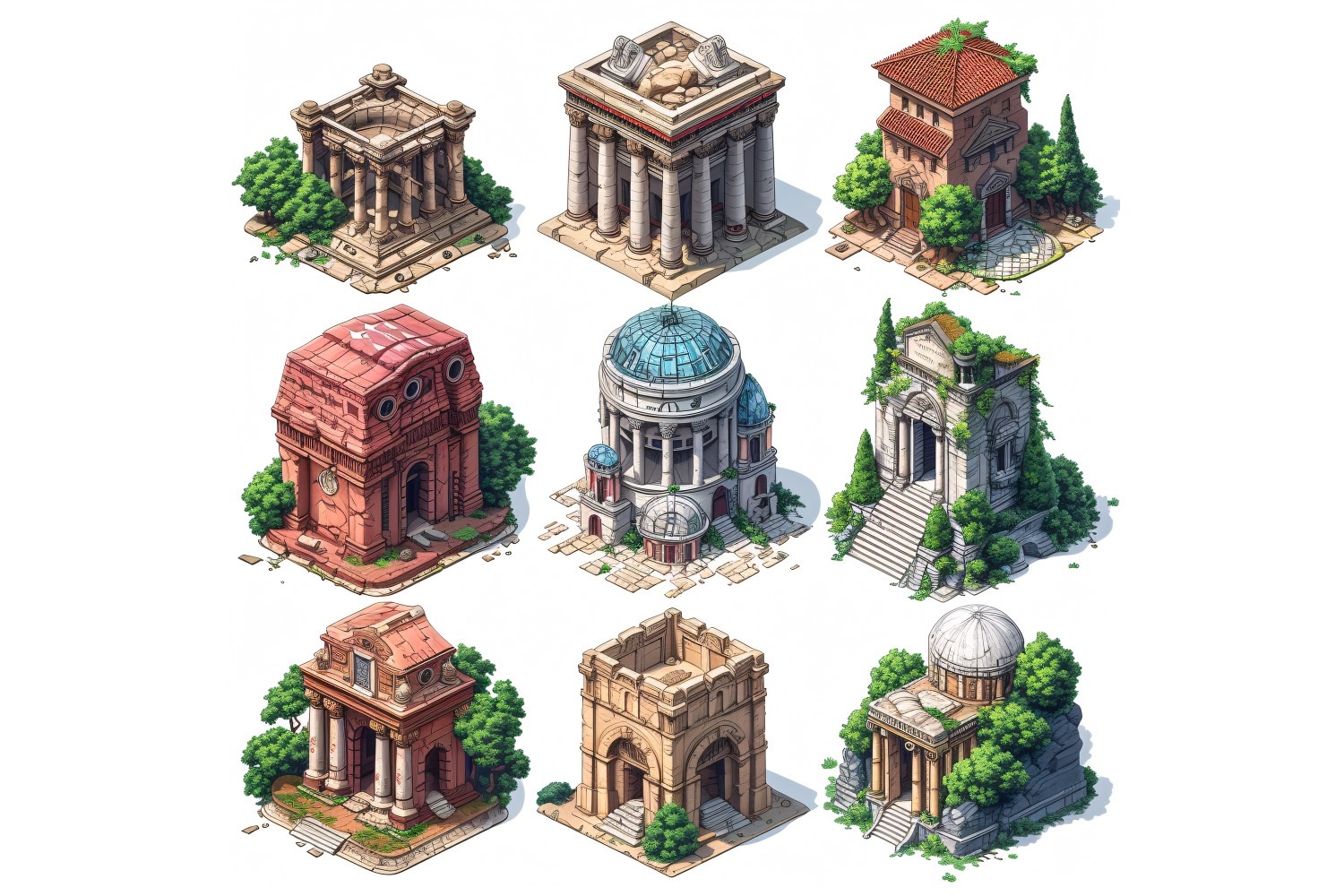 Grand Theatre Set of Video Games Assets Sprite Sheet 3