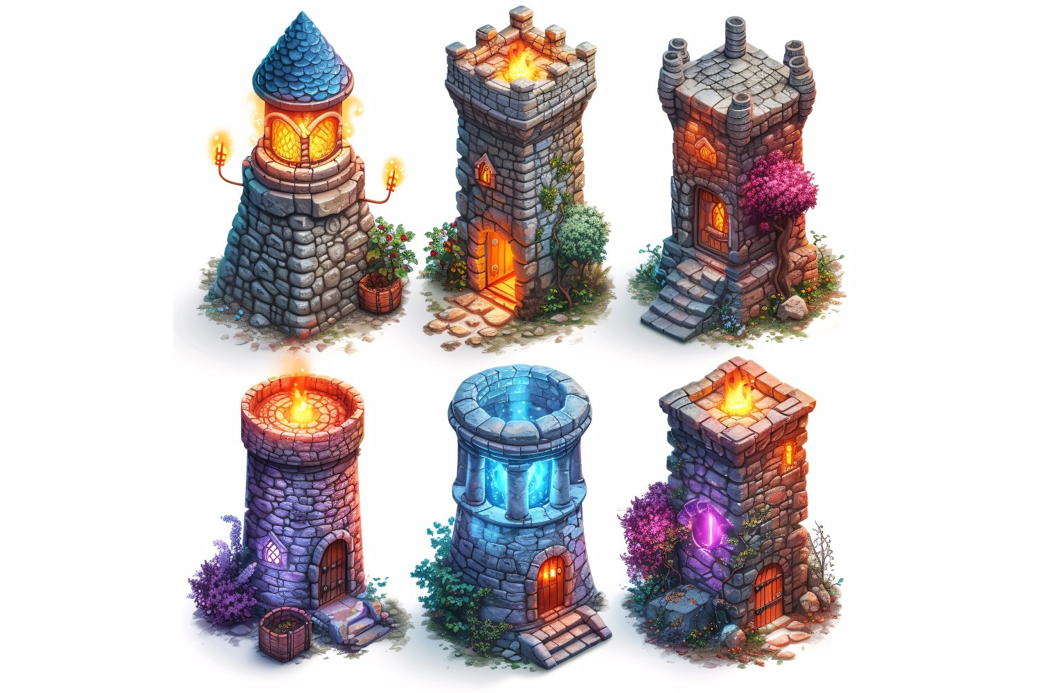 Mage towers Set of Video Games Assets Sprite Sheet 11