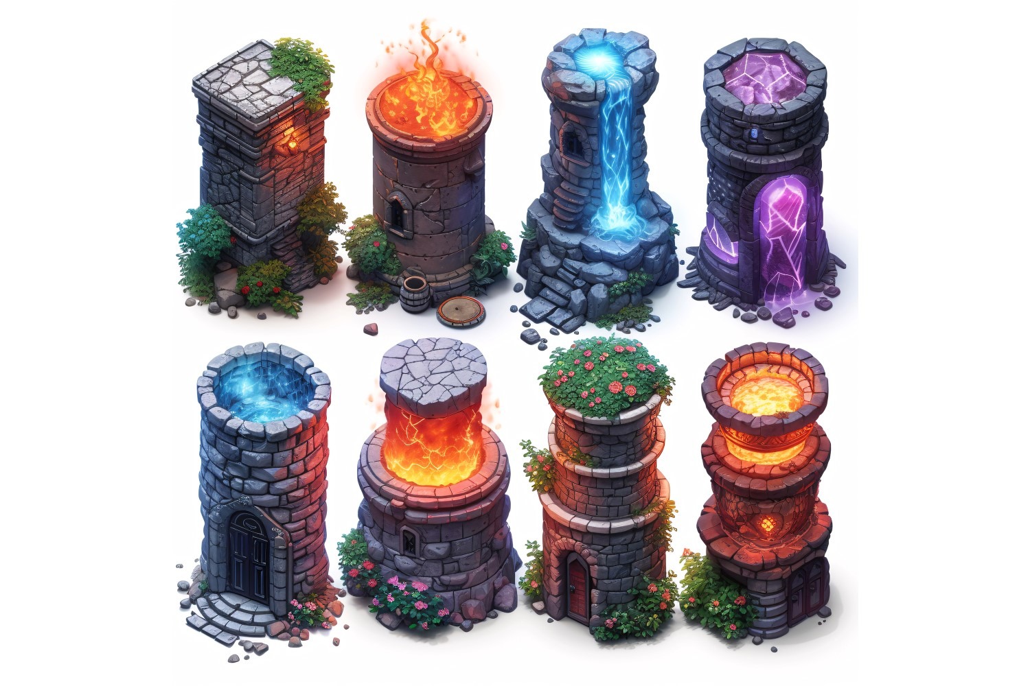Mage towers Set of Video Games Assets Sprite Sheet 6