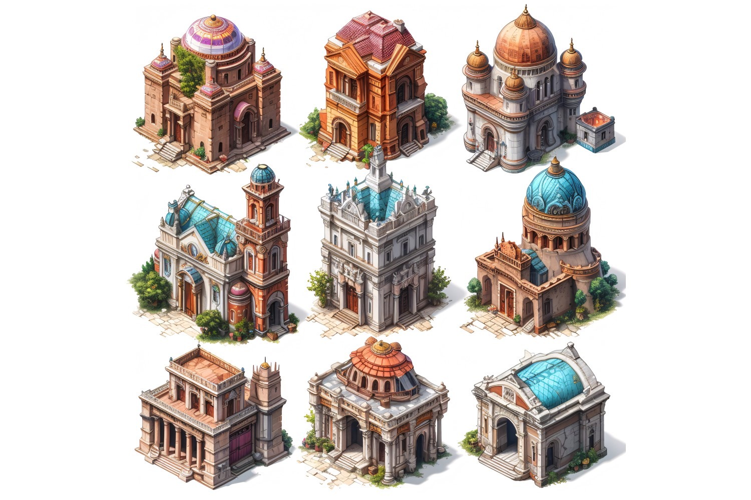 Victorian theater Set of Video Games Assets Sprite Sheet White ...