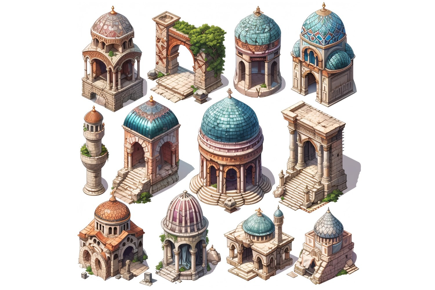 Grand theatre Set of Video Games Assets Sprite Sheet 09