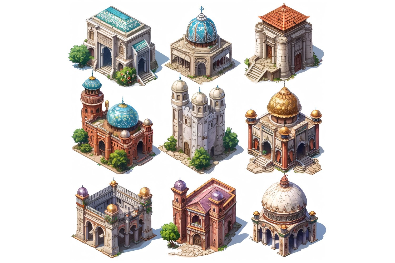 Grand victorian theater Set of Video Games Assets Sprite Sheet 4