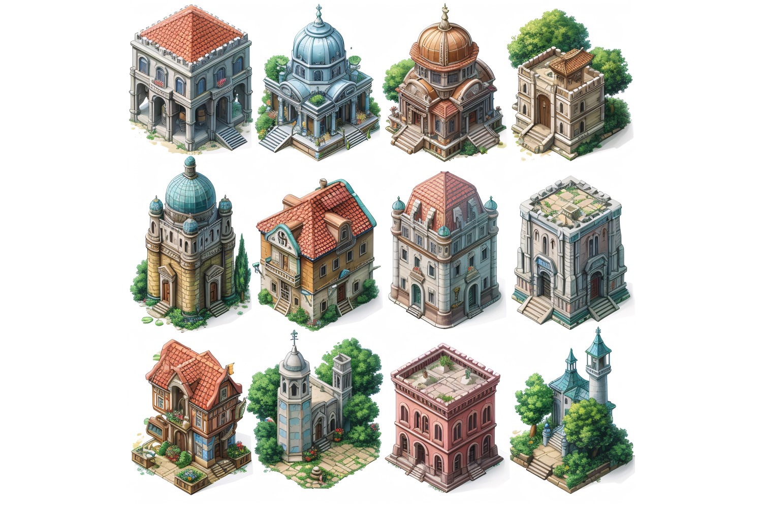 Grand theatre Set of Video Games Assets Sprite Sheet 04.