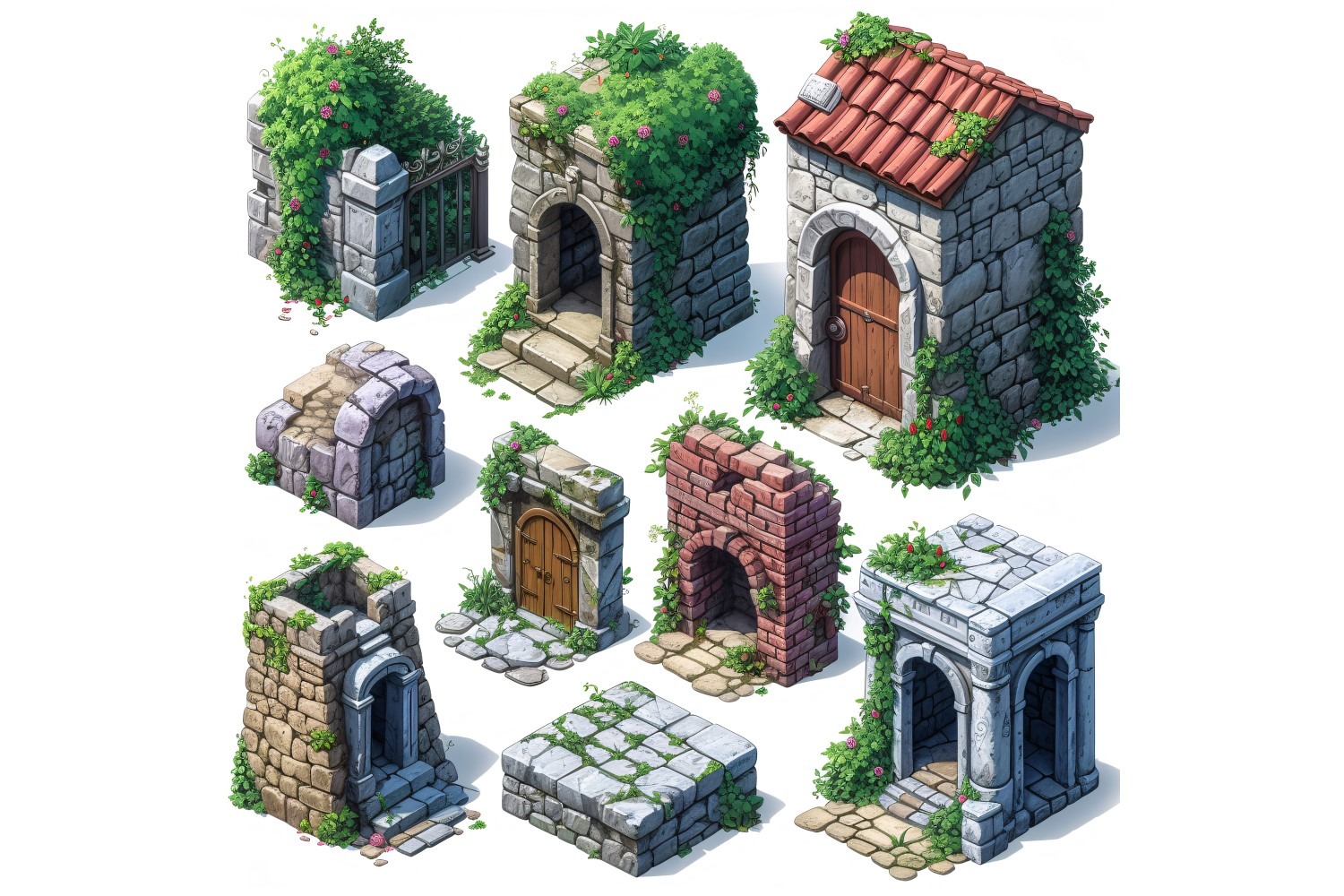 Grand theatre Set of Video Games Assets Sprite Sheet 05.