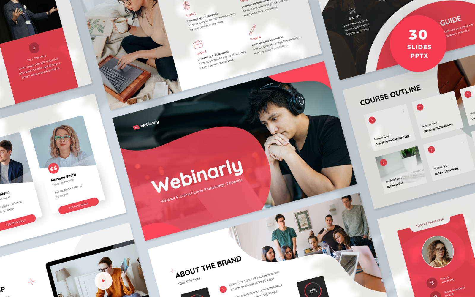Webinar & E-course Presentation PowerPoint Template