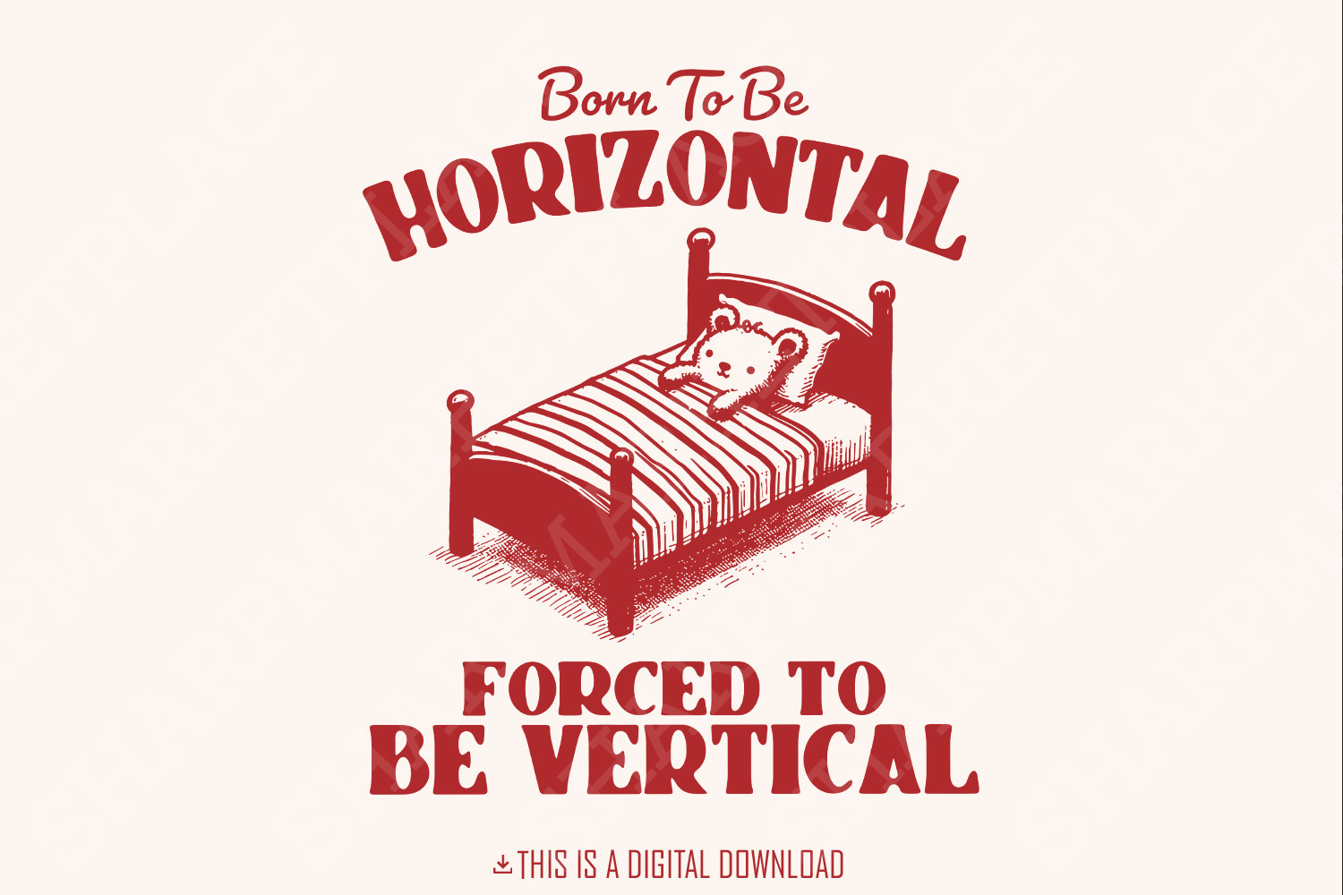Born To Be Horizontal SVG PNG, Funny Bear Meme Shirt Design, Cute ...