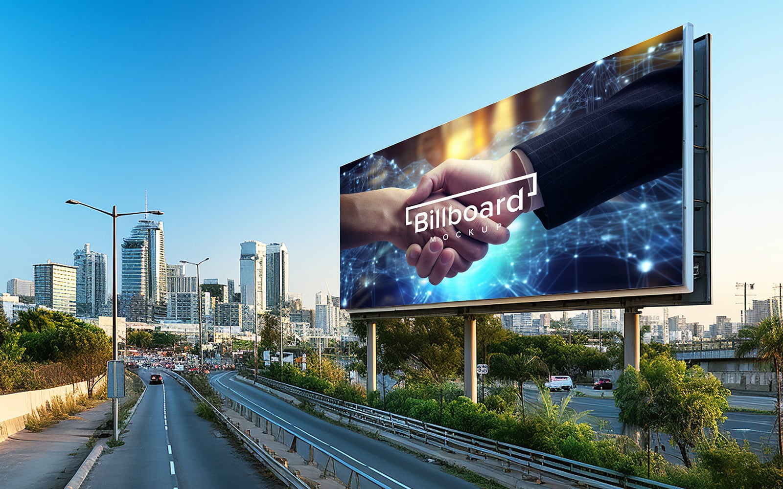 Billboard mockup for scene creator psd advertising billboard mockup