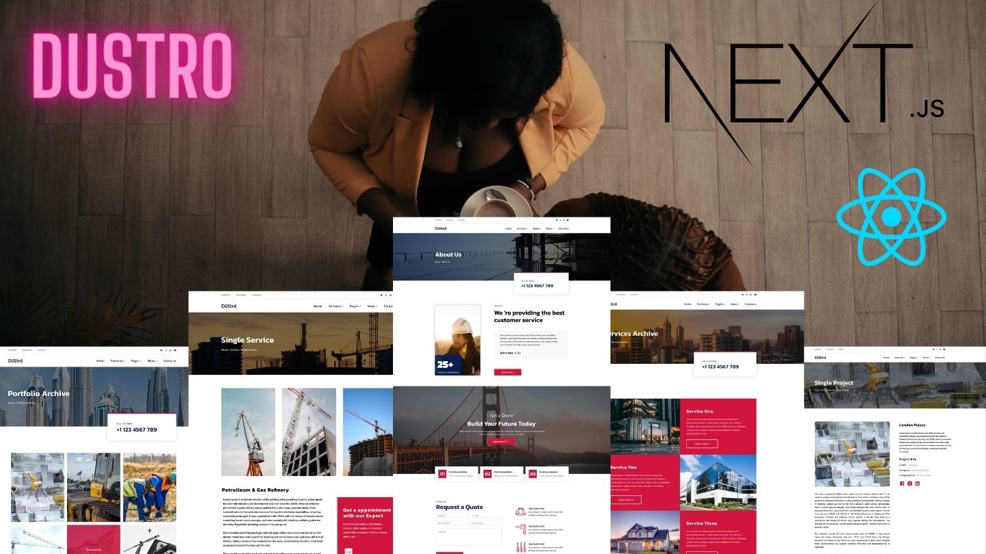 Dustro - ReactJS and NextJS Construction Website template