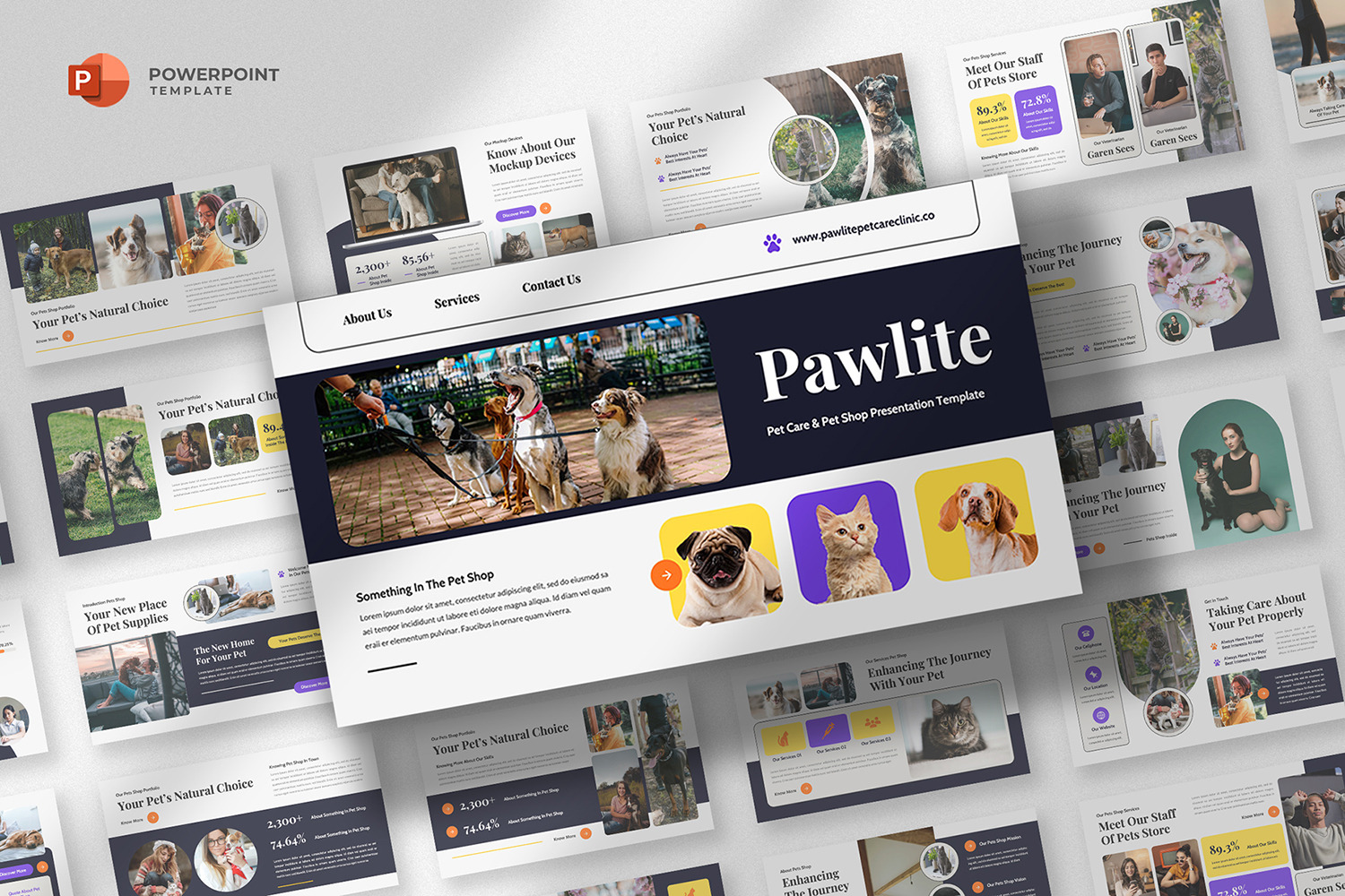 Pawlite - Pet Care Powerpoint Template - TemplateMonster