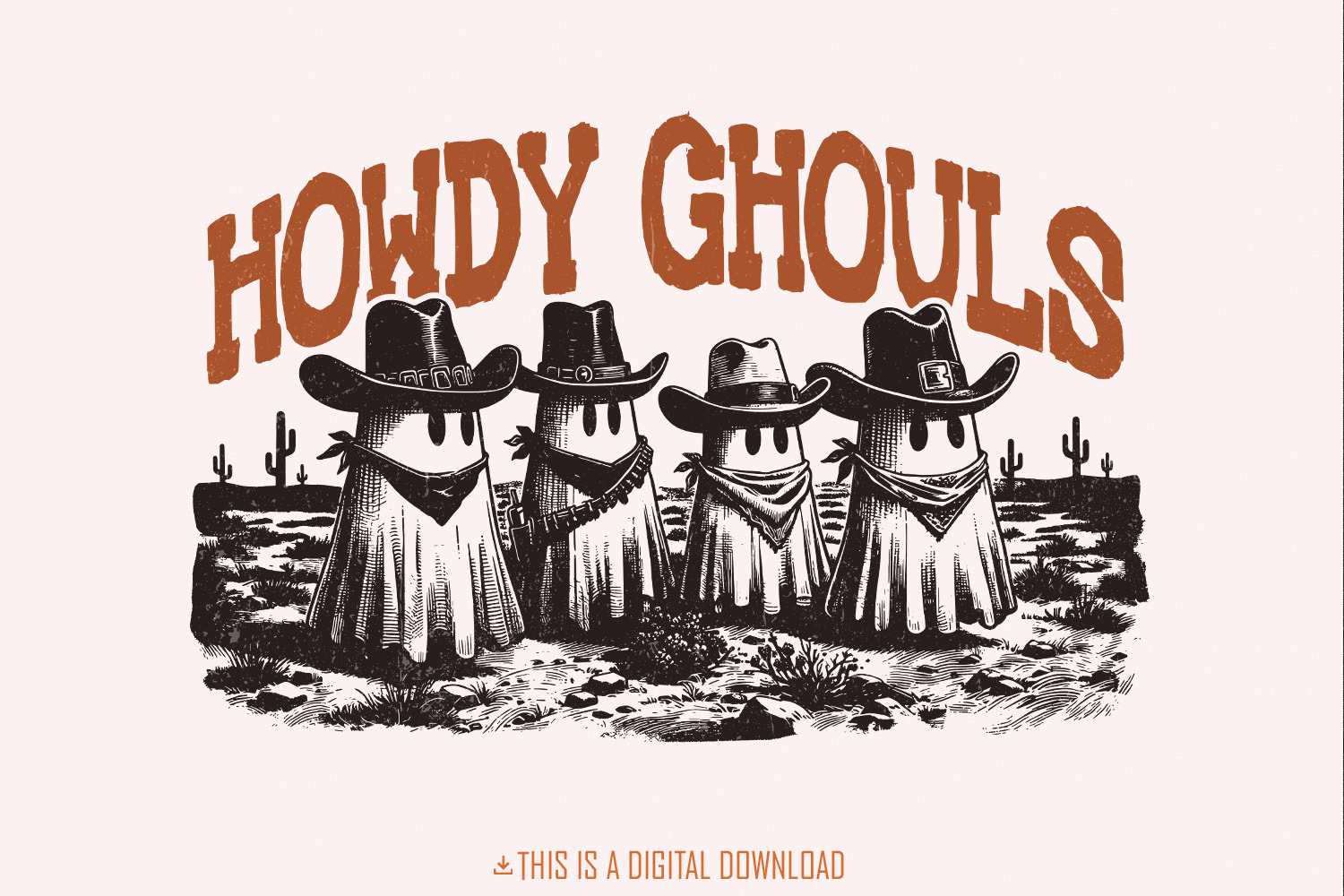 Howdy Ghouls PNG, Funny Fall Western Ghost Sublimation Design, Retro ...