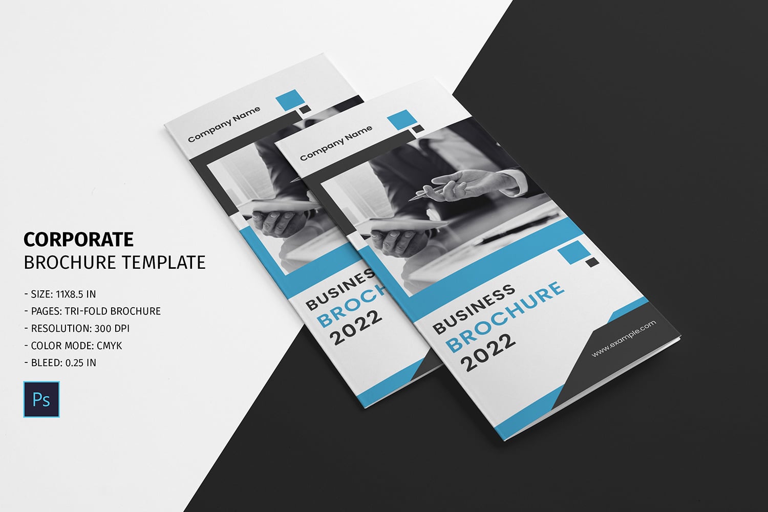 Business Trifold Brochure Adobe Photoshop Template